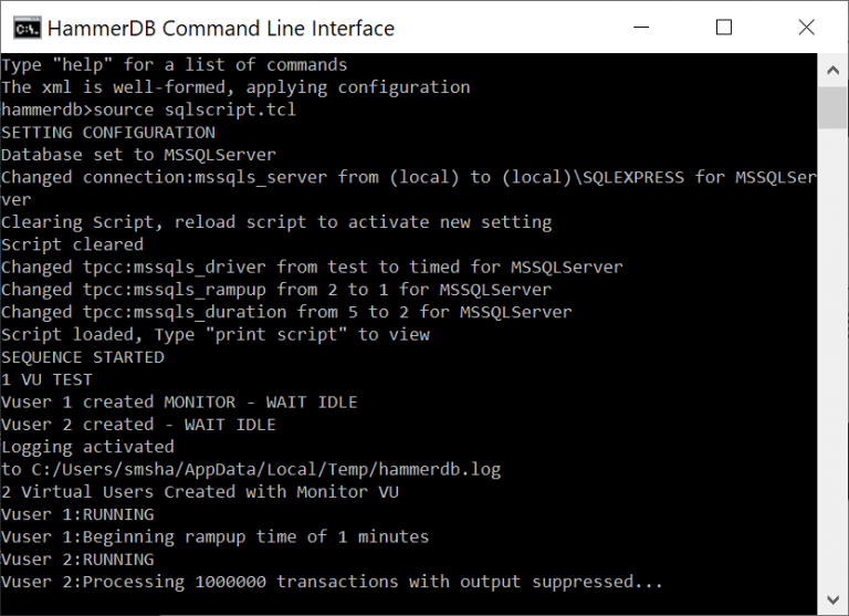 Hammerdb Cli 101 Hammerdb Blog 9971