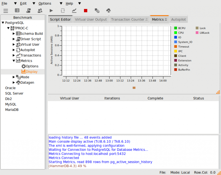 Hammerdb V43 New Features Pt1 Graphical Metrics For Postgresql Hammerdb Blog